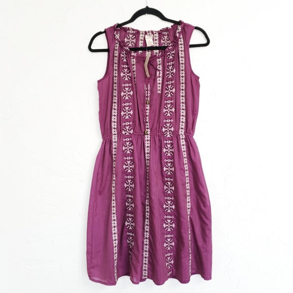 Sundance | Dresses | Nwt Sundance Embroidered Purple White Boho Silk ...